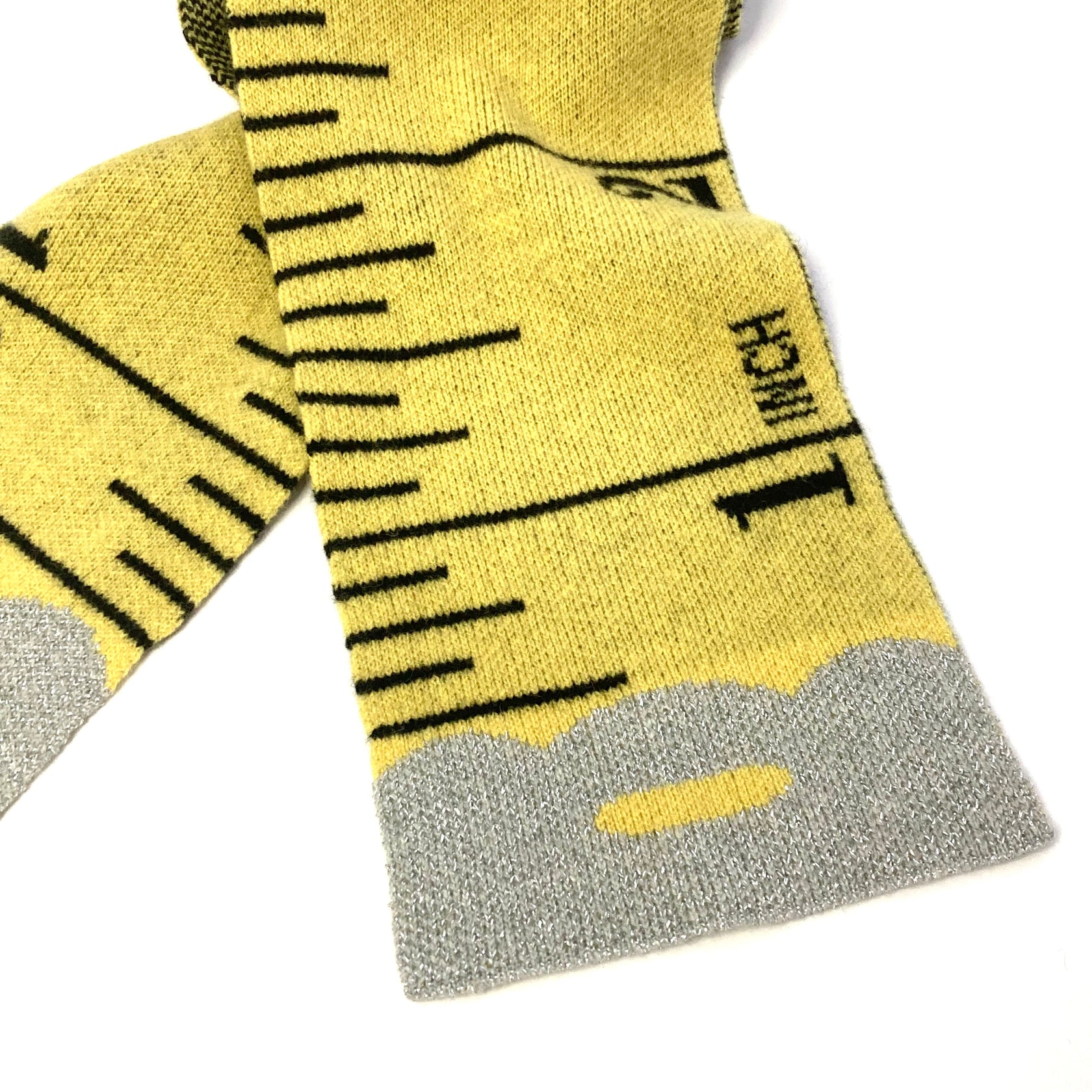 Tape Measure scarf - BRIGHT YELLOW – KNIT and DESTROY