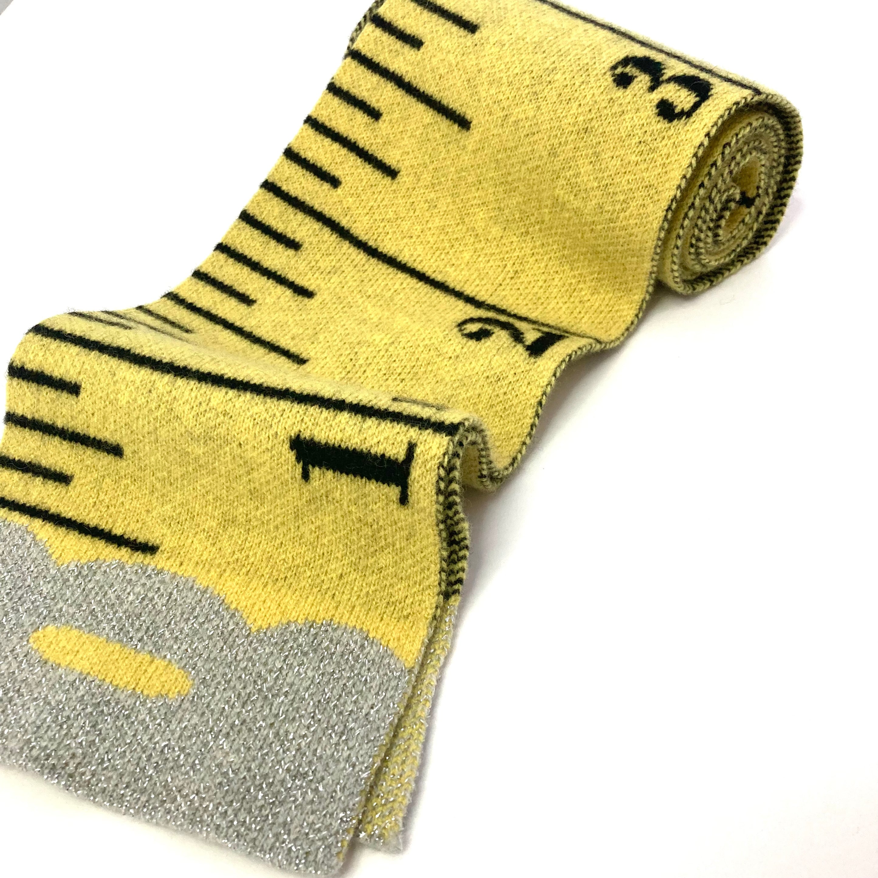 Tape Measure scarf - BRIGHT YELLOW – KNIT and DESTROY