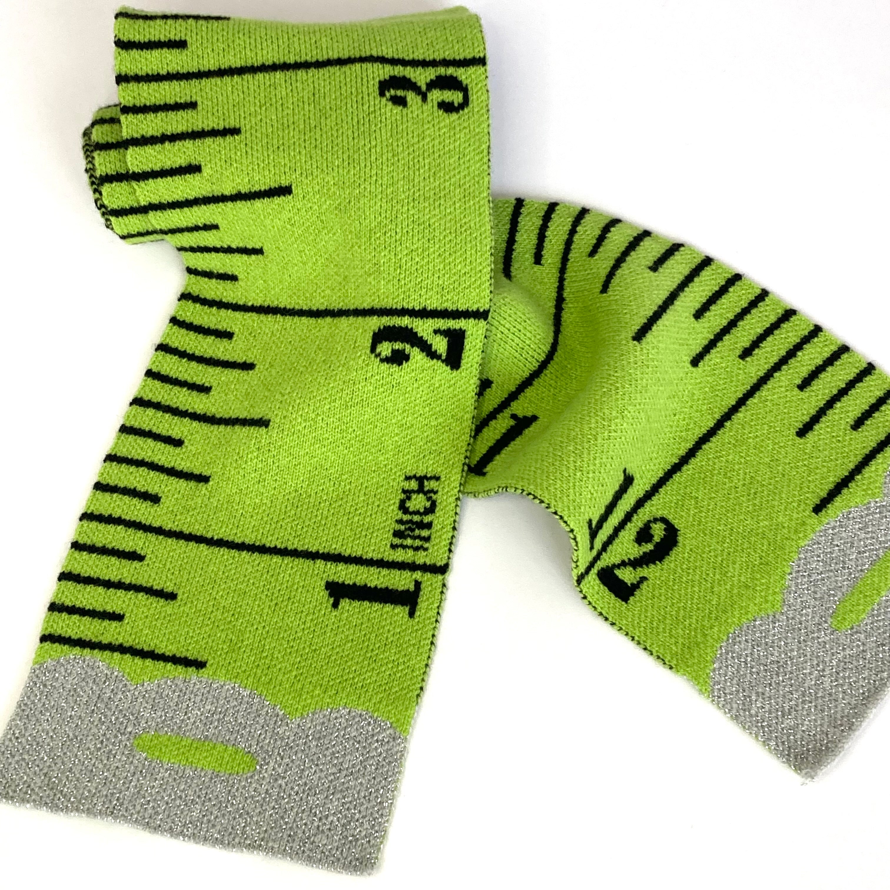 Tape Measure Scarf - GREEN – KNIT and DESTROY